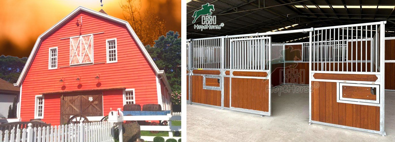 What's the difference between horse barns and horse stables?